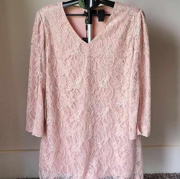 Coohan | Dresses | Elegant Pink Sheath Dress With Vneck And Long ...